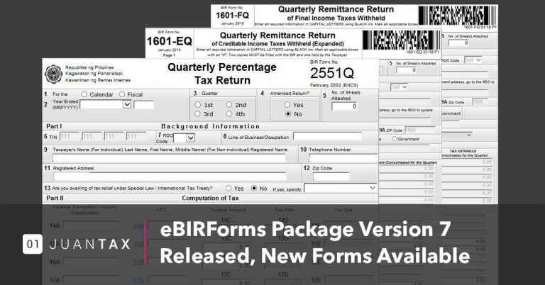 EBIRForms Package Version 7 Released, New Forms Available