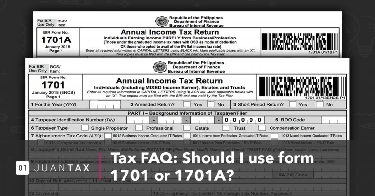 Tax FAQ: Should I Use Form 1701 or 1701A?