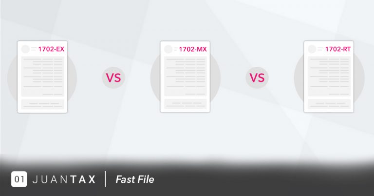Non-Individual Income Tax Forms: 1702EX vs 1702MX vs 1702RT