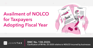 RMC No. 138-2020: Availment of NOLCO for Taxpayers
