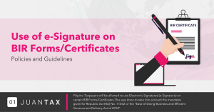 RMC 29-2021: Use of e-Signatures on BIR Forms/Certificates